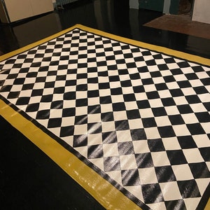 FLOORCLOTH Buttons Hand Painted Canvas Rug COUNTRY PRIMITIVE | Etsy