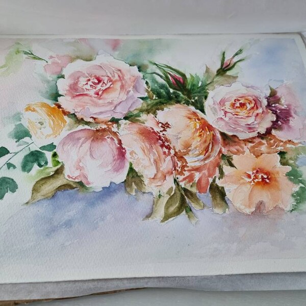 Watercolor Painting Original Sea Beach 11"x15" Seascape Artwork ...