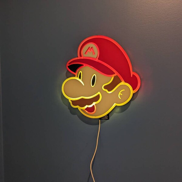 Mario Light Sign , Neon Like , Game Artwork, Super Mario Light , Mario ...