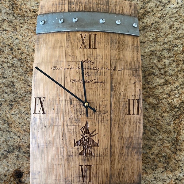 Custom Wine Barrel Stave Clock/laser Engraved/personalized/wine Clock ...