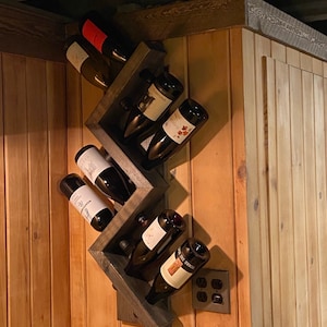 Zig Zag Wine Rack the Ziggy Zag Z Geometric Rustic Wood Wall Mounted ...