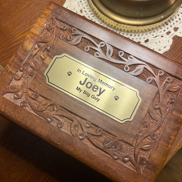 Pet Memorial Imprinted Brushed Gold Aluminum 1.5" X 4" Urn Marker ...