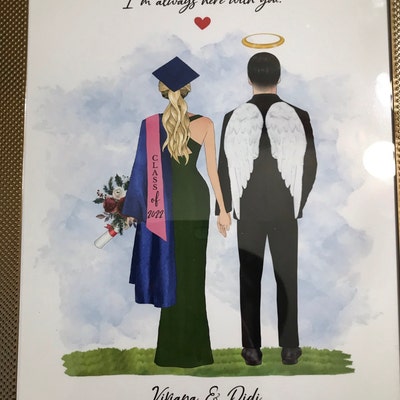 GRADUATION MEMORIAL PRINT Gift-personalised Remembrance Gift-loved One ...