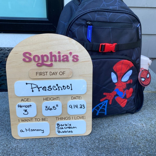 Personalized First Day of School Board, Dry Erase Back to School Sign ...