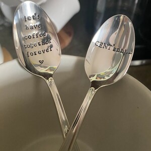 Custom anniversary spoon Vintage silver plated teaspoon | Etsy