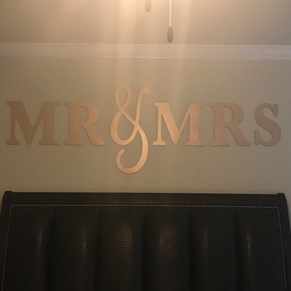 Mr & Mrs Wall Letters Above the Bed Sign Bedroom Decor Letters for Wall ...