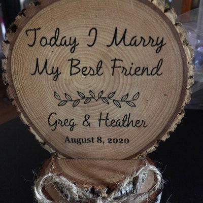 Rustic Wedding Cake Topper, Best Friend Topper, Personalized Cake ...