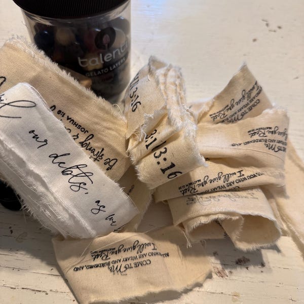 Be Strong and Courageous Hand Torn Two Yards Long 1 Inch .25 Wide Gift ...