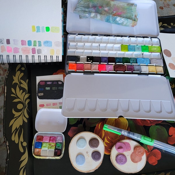 Watercolor Tin Box, Metal Watercolor Empty Palette, Travel Watercolor ...