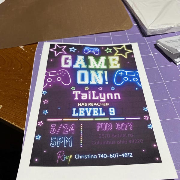 Video Game Birthday Invitation Template, Video Game Invitation, Video ...