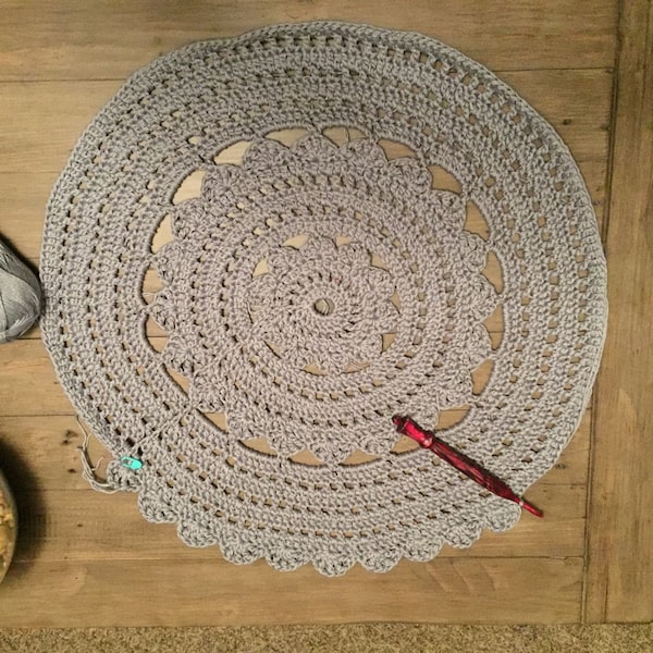 Crochet Doily Rug Pattern - "alicia" 35 Inch Rug - PDF - Etsy