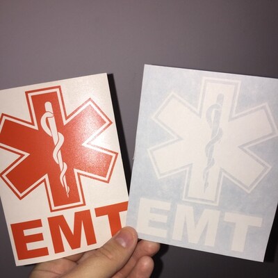 EMT Vinyl Decal, EMT Sticker, Emergency Medical Technician Decal, First ...