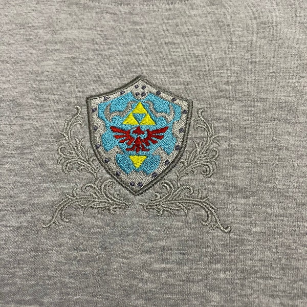 Zelda Machine Embroidery Design - Embellished Hylian Shield 4x4 - Etsy