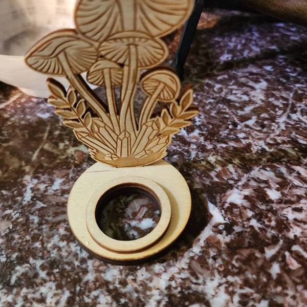 Sphere Holder Display Stand, Wood Mushroom Sphere Holder, Sphere Stand ...