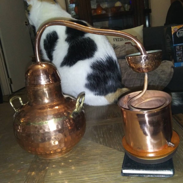 Medium Distiller, Pure Copper Alembic, Essential Oil Distiller, Hydrosol Still, Herbs Flowers ...