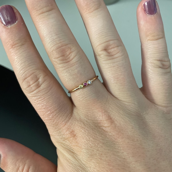 14k Gold Filled Stacking Rings, Thin Dainty Ring, Stackable Delicate ...