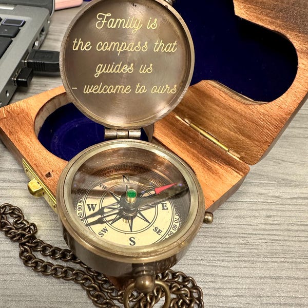Customizable Compass With Personalized Message Perfect for Travelers ...