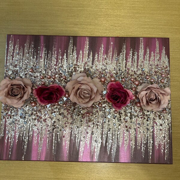 City Lights Pretty Glitter Abstract Art, Glitter Wall Art, Abstract ...