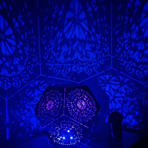 12 Sided Shadow Lamp, Sunburst Design - Creates Beautiful Art for Any ...