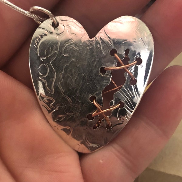 Upcycled Mended Broken Heart 3, Bereavement Jewelry, Breakup Jewelry ...
