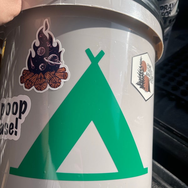 CAMPING ICON Symbol Logo Vinyl Decal Sticker Camp Tent Hike Woods ...
