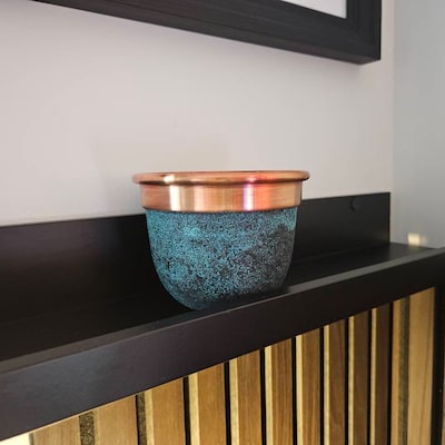 Solid Copper Plant Pot With Stand - Etsy