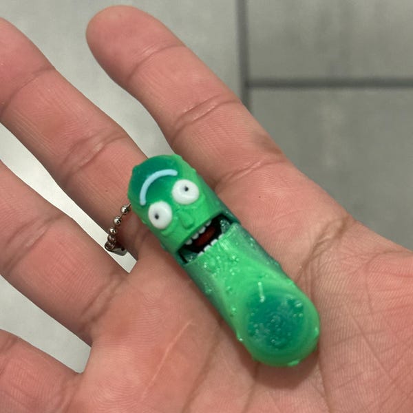 Pedro the Tickle Pickle: 3D Printed Fidget Keychain With Sombrero - Etsy