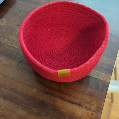 Square Cotton Rope Basket, Handmade Basket, Cotton Rope Organizer ...