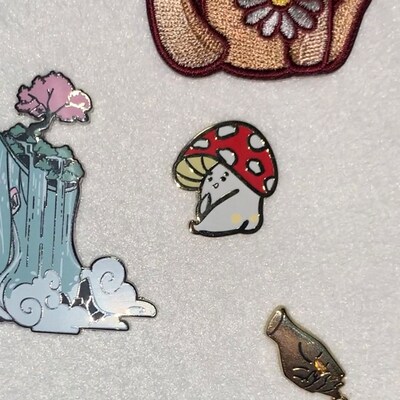 Mushy Tushy Enamel Pin Little Cheeky Mushroom Pin Cute Kawaii ...