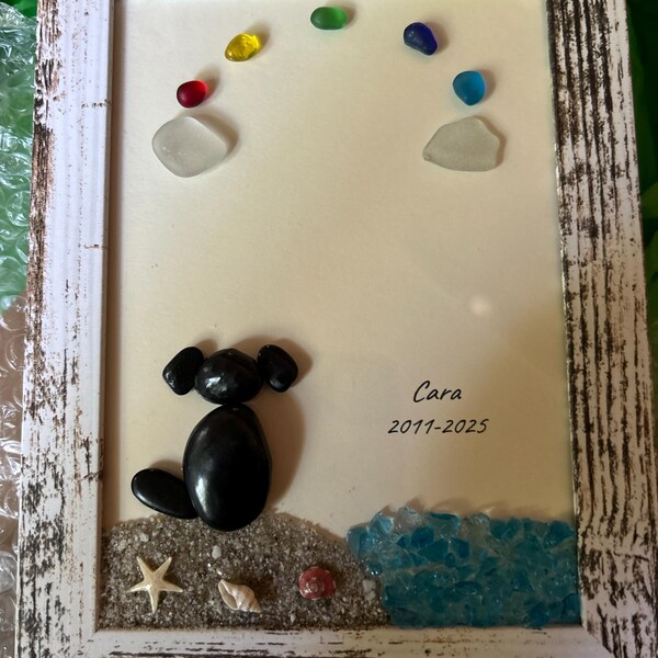 Sea Glass Art Suncatcher, Beach Scene, 4" Beach Glass Mosaic, Beach ...