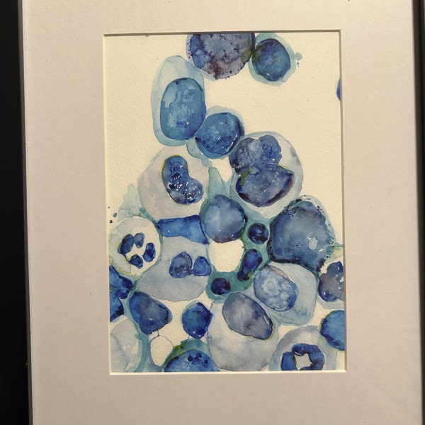 Cells Watercolor Poster Cell Paintings Blood Cells Hematology Art ...