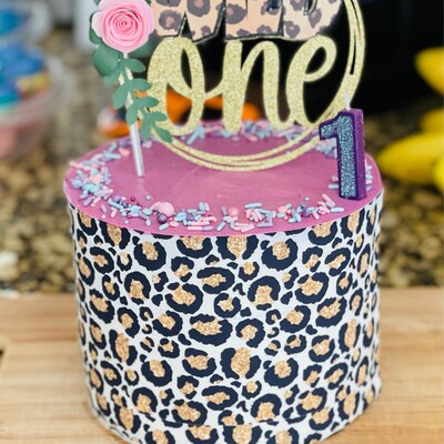 Leopard Print Edible Cake Wrap or Tropical Flowers Cake Topper - Etsy