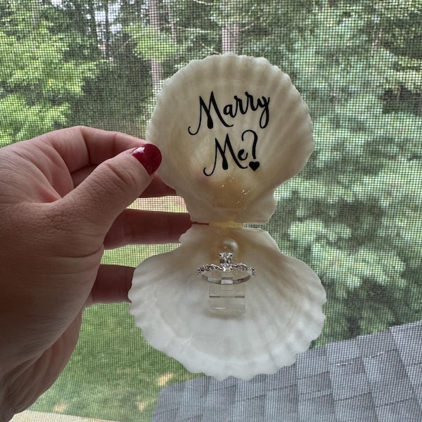 Proposal Seashell Ring Box/seashell Wedding Ring Box/shell Engagement ...