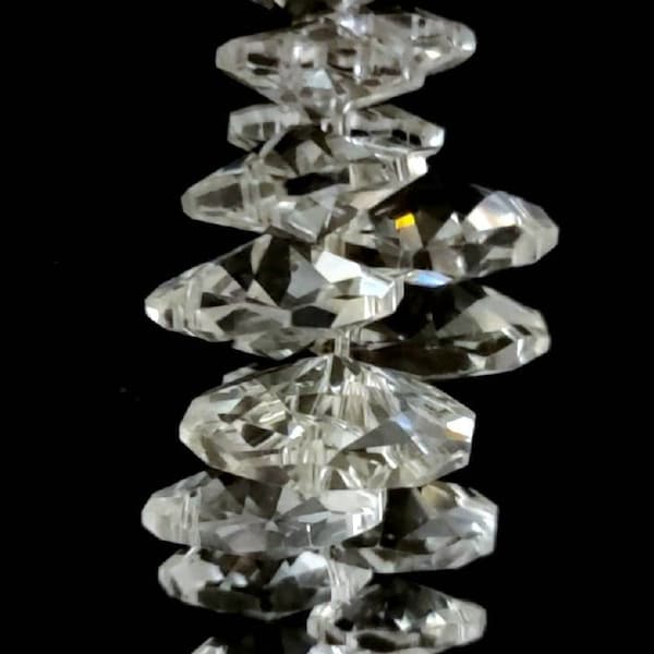 2 Hole Octagon Prism Clear Faceted Crystal Glass Beads Wholesale Bulk ...