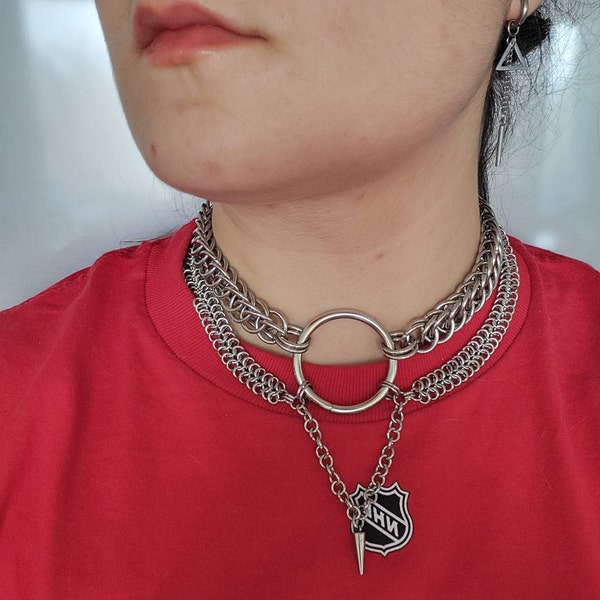 Choker Meredith - Chainmaille Necklace, Elegant and Massive, Stainless ...