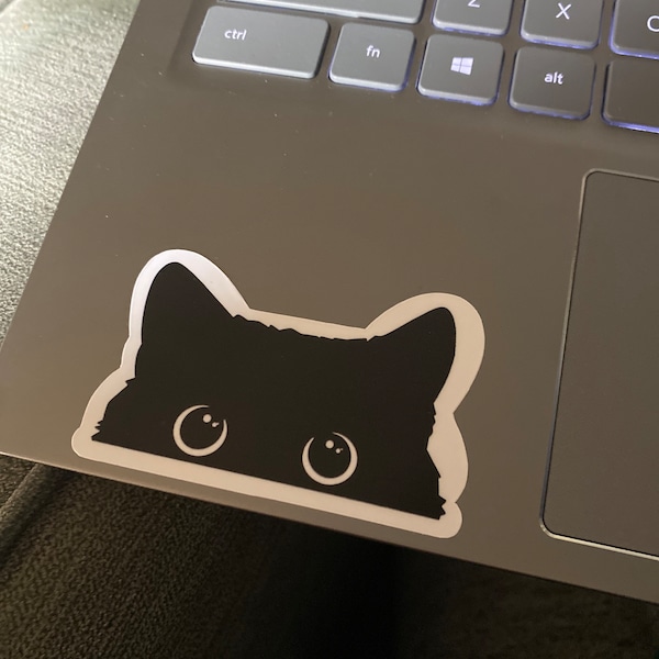 Peeking Cat Sticker - Etsy