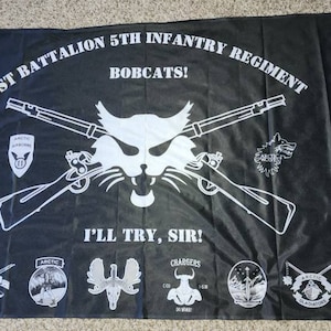 1st Battalion 5th Infantry Regiment Crest Flag, Bobcats, Military Flag ...
