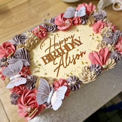 Sheet Cake Topper Happy Birthday Glitter Cardstock - Etsy