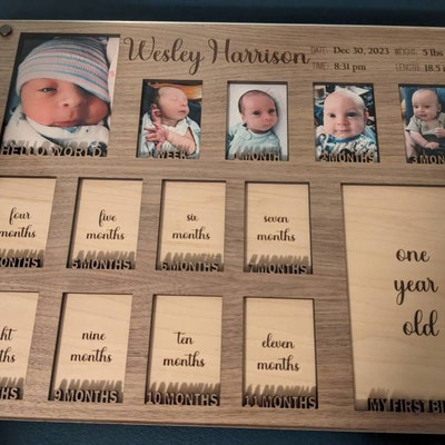 Personalized Babys First Year Frame - Etsy