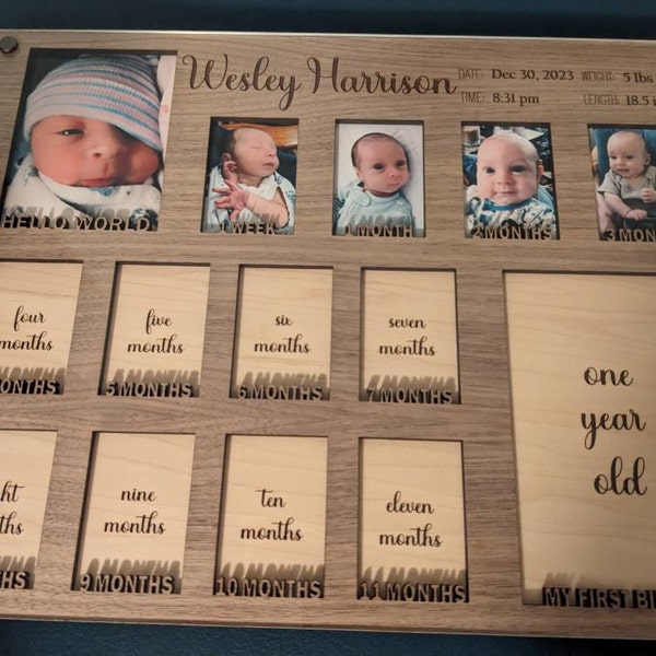 Personalized Baby’s First Year Frame - Etsy