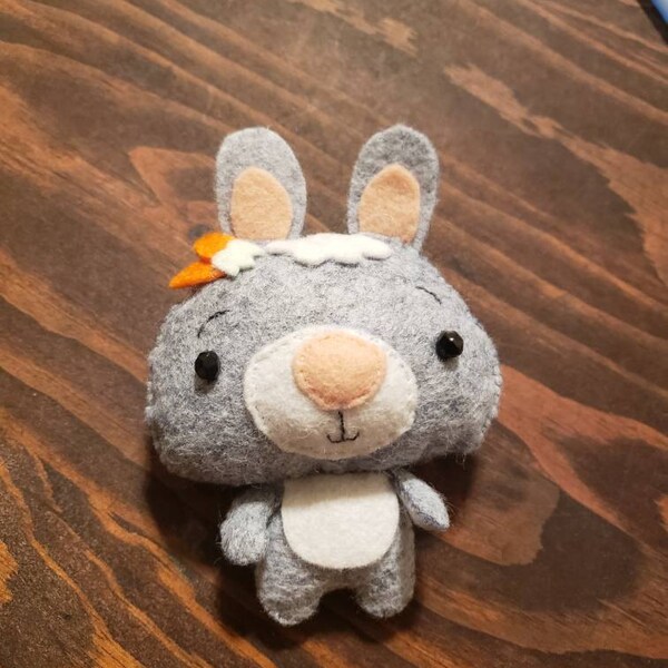 Little Bunny Felt Toy PDF and SVG Patterns, Felt Woodland Animal Plush ...