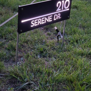 Lighted House Number Sign, Solar or Electric Vertical Home Address Sign ...