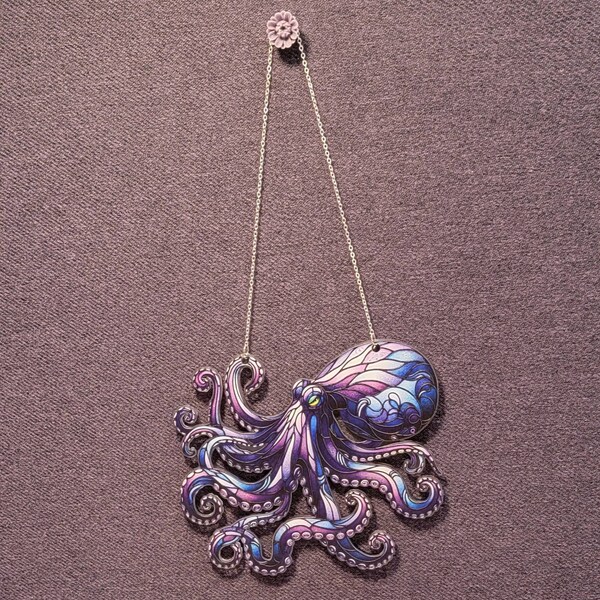 Purple Octopus Acrylic Window Hanging: Coastal Home Decor - Etsy