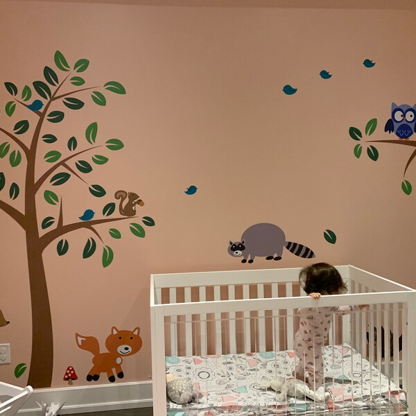 Woodlands Tree Decal, Nursery Tree Decal, Reusable Decal, Non-toxic ...