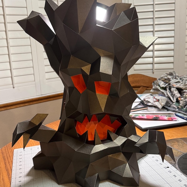 Scary Tree Papercraft 3D DIY Low Poly Papier Handwerk Halloween Dekor ...