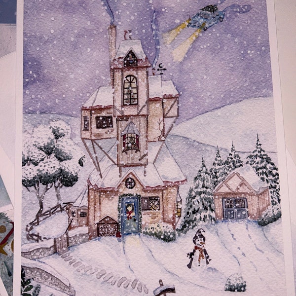 Christmas at the Burrow Card, Christmas Card, Magical Christmas Card ...