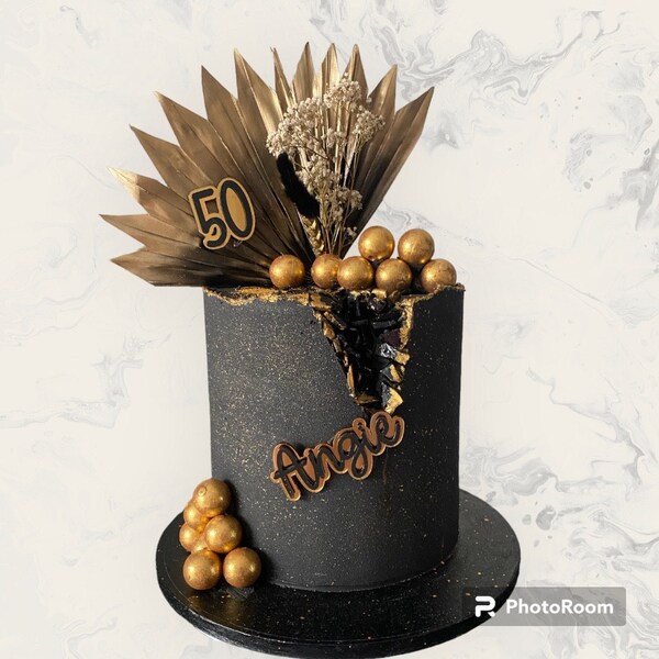 Set Safari/jungle Cake Topper Decor. 2 Palm Spears SET Natural/gold and ...