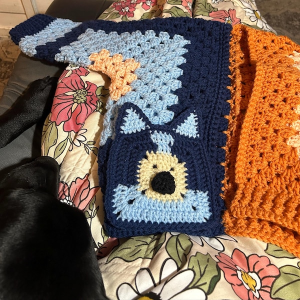 Blue Dog Granny Square PATTERN *3sizes - Etsy