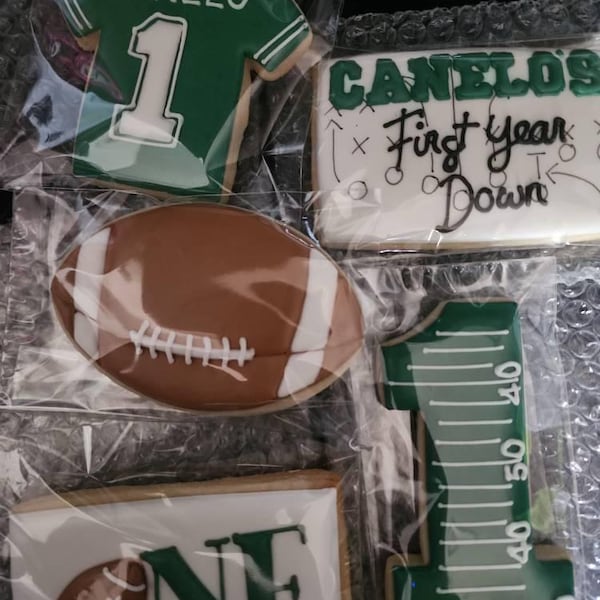 First Year Down Cookies, 1st Birthday Cookies, Football Cookies - Etsy