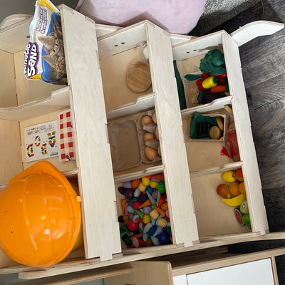 Montessori Bookshelf With Storage Toy Box Toddler Bookcase Montessori ...